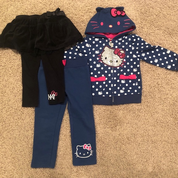 Hello Kitty | Matching Sets | 3t Toddler Girls Hello Kitty Blue Hooded ...